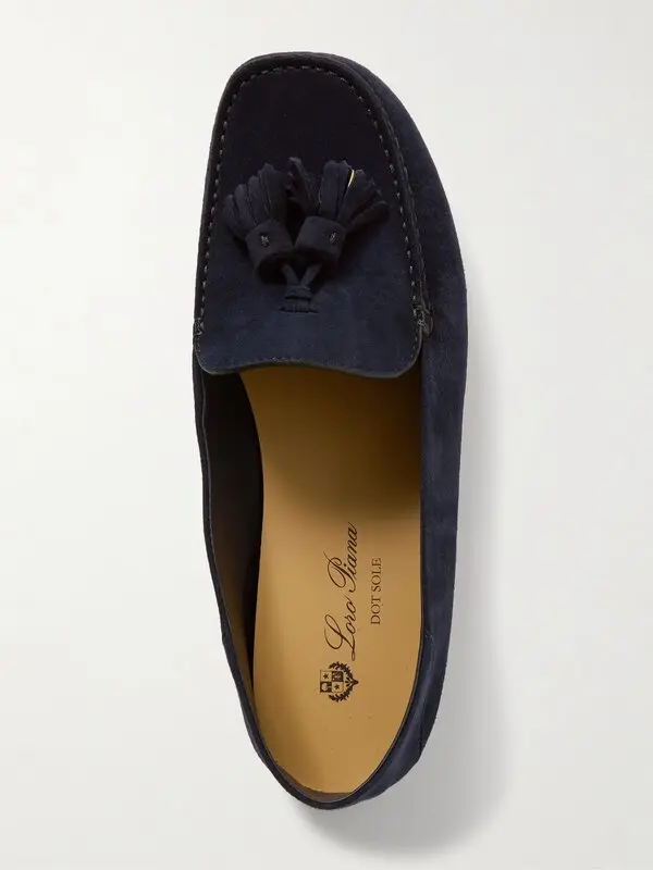 Loro Piana Tasseled Suede Loafers - Blue