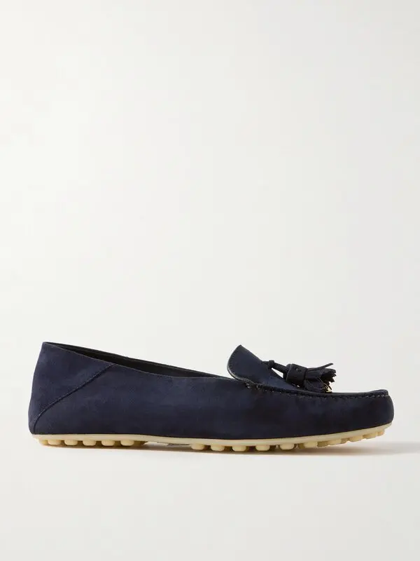 Loro Piana Tasseled Suede Loafers - Blue