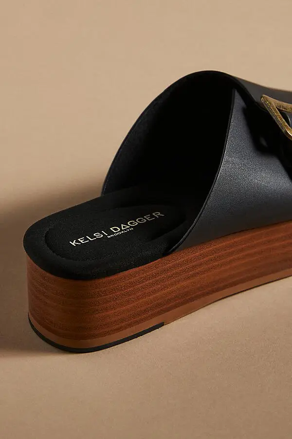 KELSI DAGGER BROOKLYN Dover Platform Sandals - Off-black