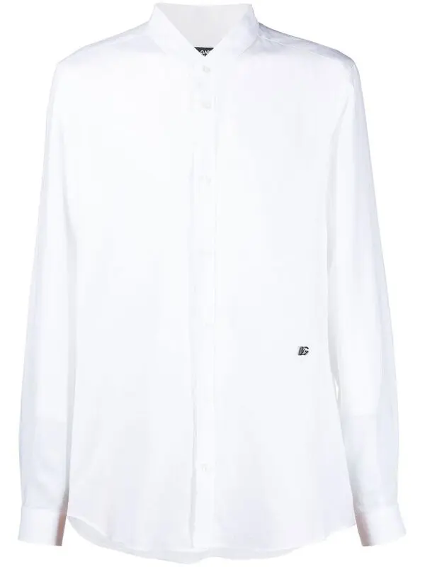 Dolce & Gabbana Logo-plaque Linen Shirt