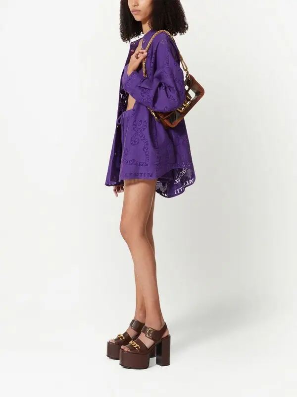 Valentino Garavani Cut-out Lace Shirt Minidress