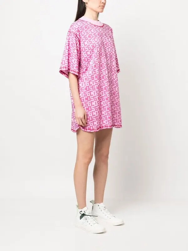 Gcds Monogram-print T-shirt Dress