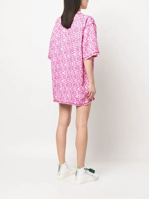 Gcds Monogram-print T-shirt Dress