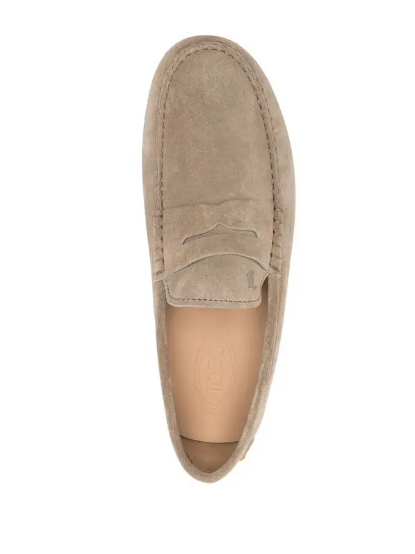 TOD'S Suede Penny Loafers - Neutrals