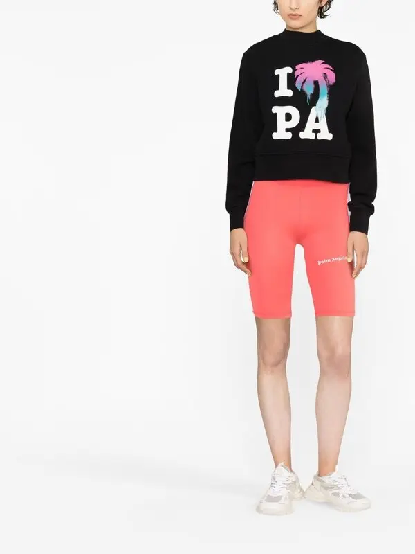 Palm Angels Logo Print Sweatshirt - Black