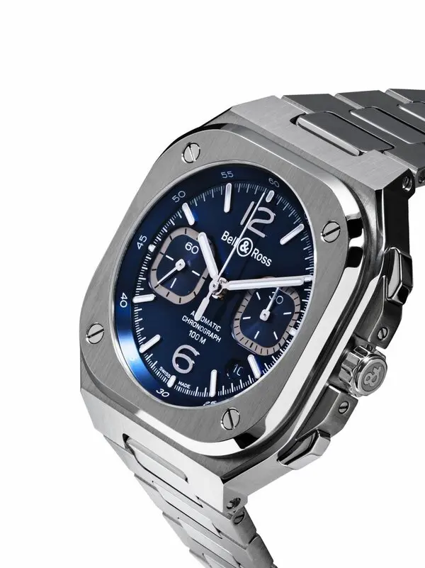 BELL & ROSS 42mm Chronograph Watch - Blue