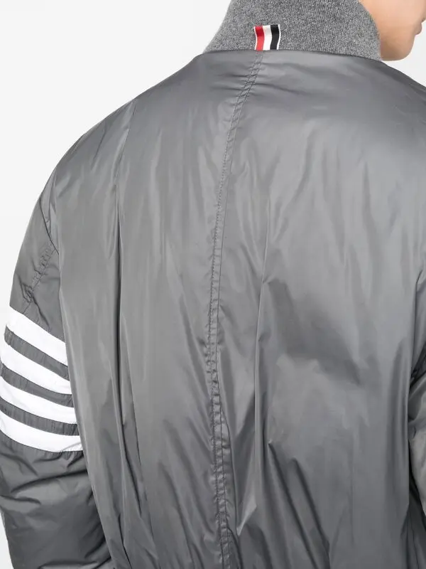 Thom Browne 4-bar Stripe Bomber Jacket - Grey