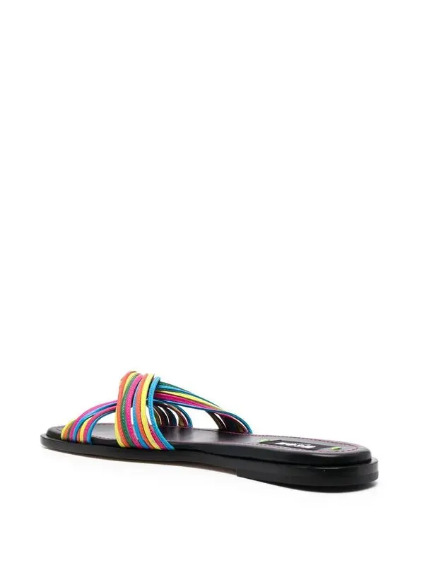 MSGM Multi-straps Leather Slippers