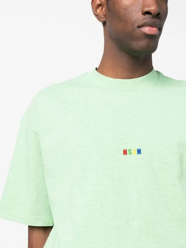 MSGM Embroidered-logo Cotton T-shirt