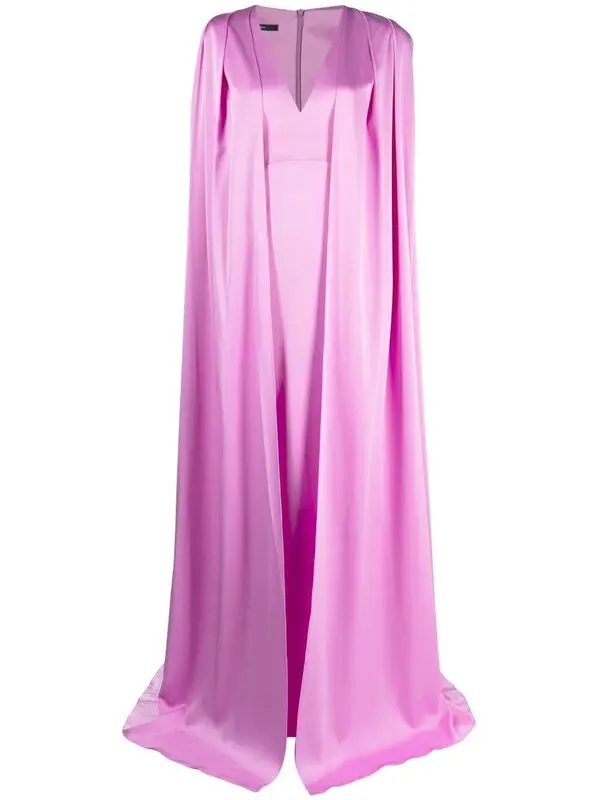 Alex Perry V-neck Cape Gown