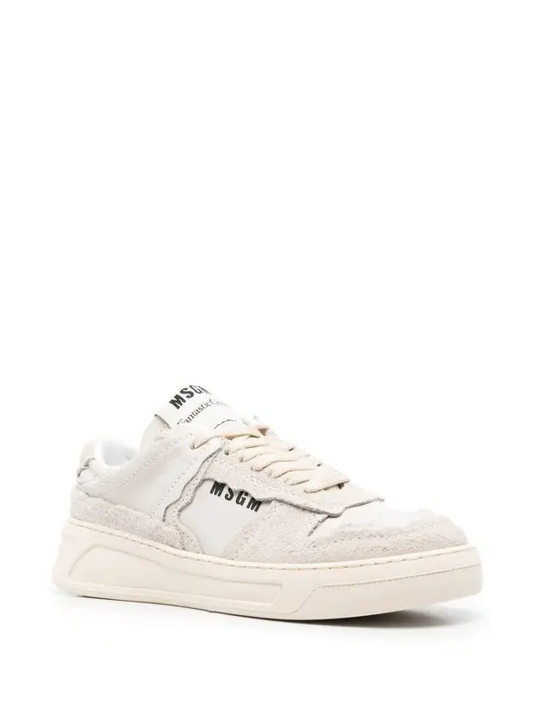 MSGM Logo-print Leather Sneakers