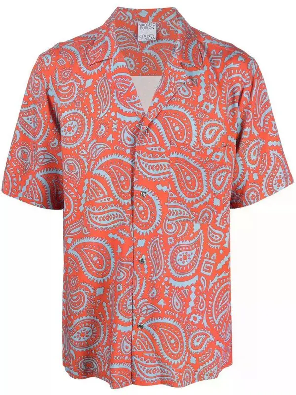 COUNTY OF MILAN Paisley-print Shirt - Orange