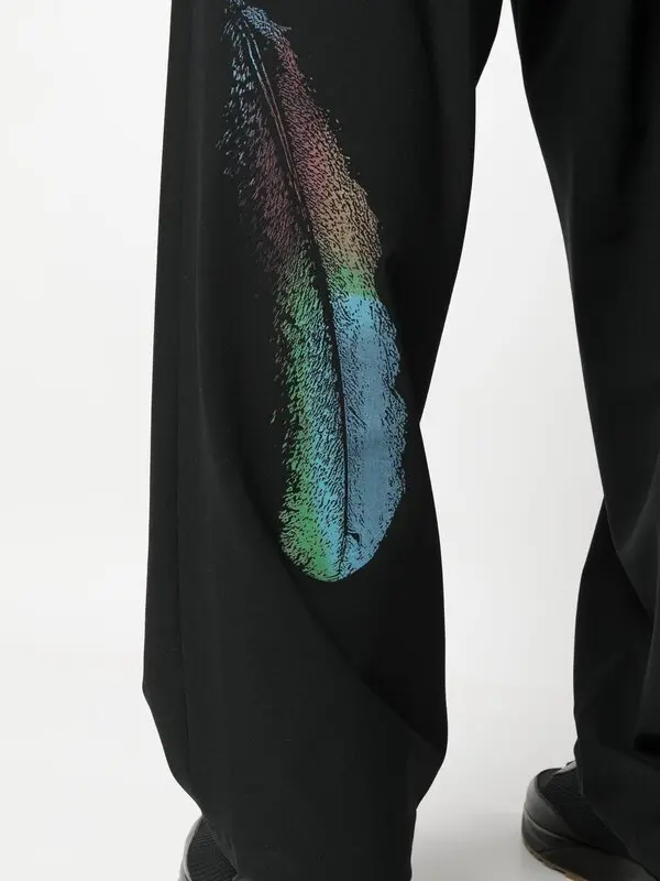 COUNTY OF MILAN Marcelo Burlon Feather Pleated Trousers