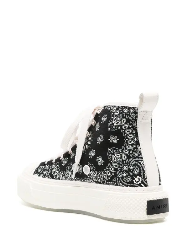 Amiri Bandana Court High-Top Sneakers In Black - 20% Off  display picture 3