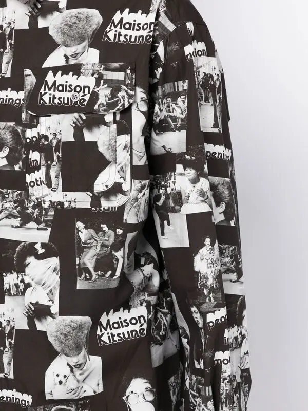 Maison Kitsuné Graphic-print Cotton Shirt