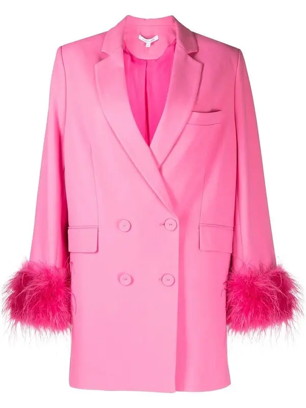 open lace back dress 21SIX Pink Rosa Taffeta Feather Blazer Dress main image 1