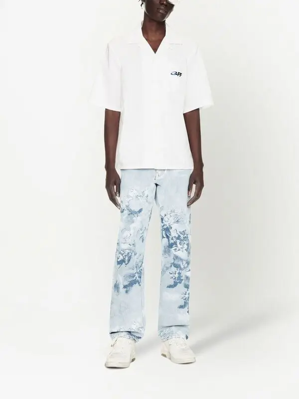 Off-White Exact Opp-print Short-sleeved Shirt - White