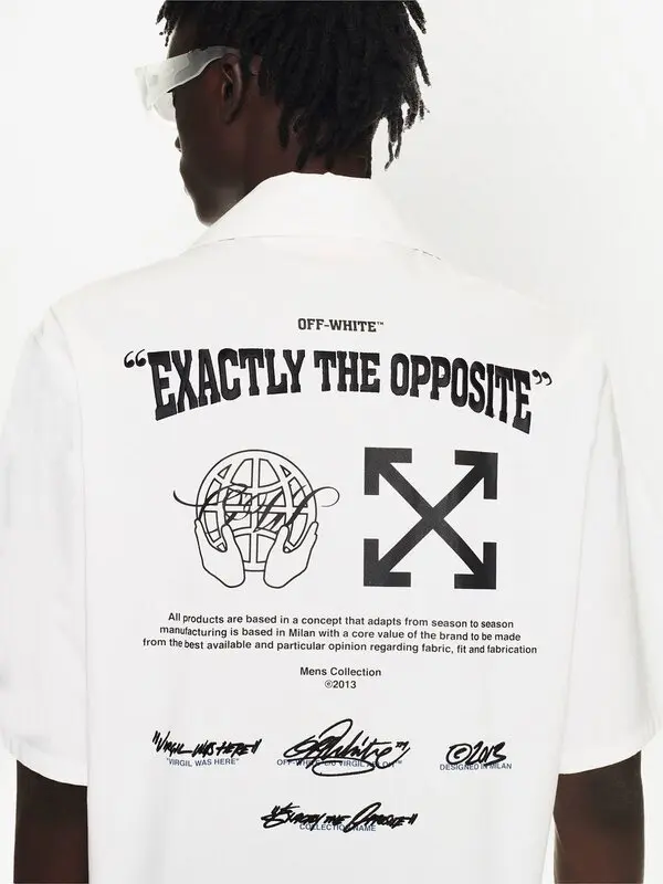 Off-White Exact Opp-print Short-sleeved Shirt - White