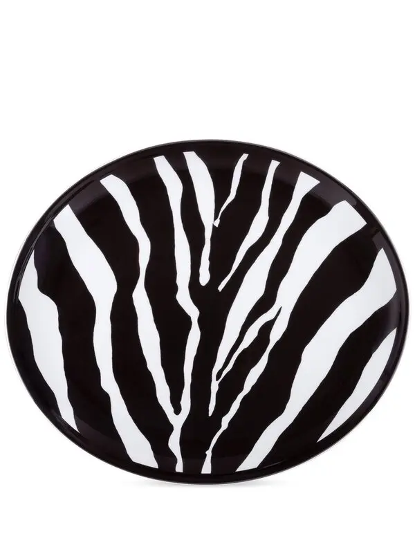 Dolce & Gabbana Zebra-print Porcelain Platter - White