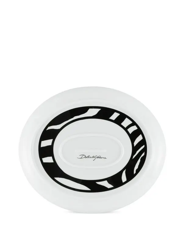 Dolce & Gabbana Zebra-print Porcelain Platter