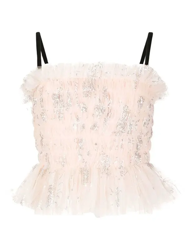 MACGRAW Beloved Corset Tulle Top - Pink
