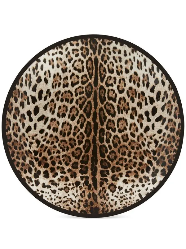 Dolce & Gabbana Leopard-print Porcelain Platter - Black