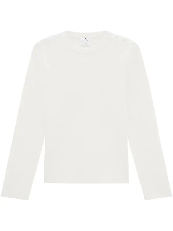 COURREGES Logo-patch Buttoned Sweater - White