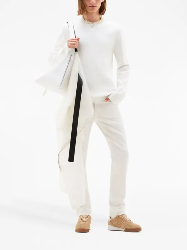 COURREGES Logo-patch Buttoned Sweater - White