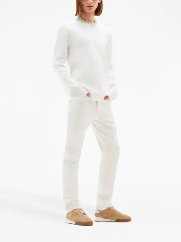 COURREGES Logo-patch Buttoned Sweater - White