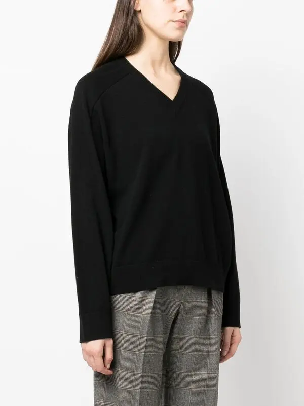 ARMARIUM V-neck Knitted Jumper - Black