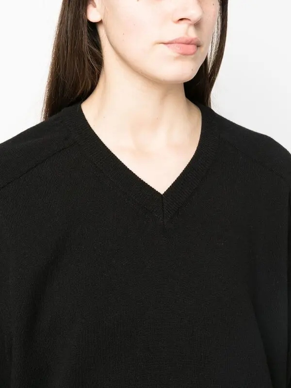 ARMARIUM V-neck Knitted Jumper - Black