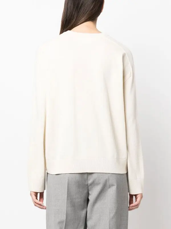 ARMARIUM V-neck Knitted Jumper - White