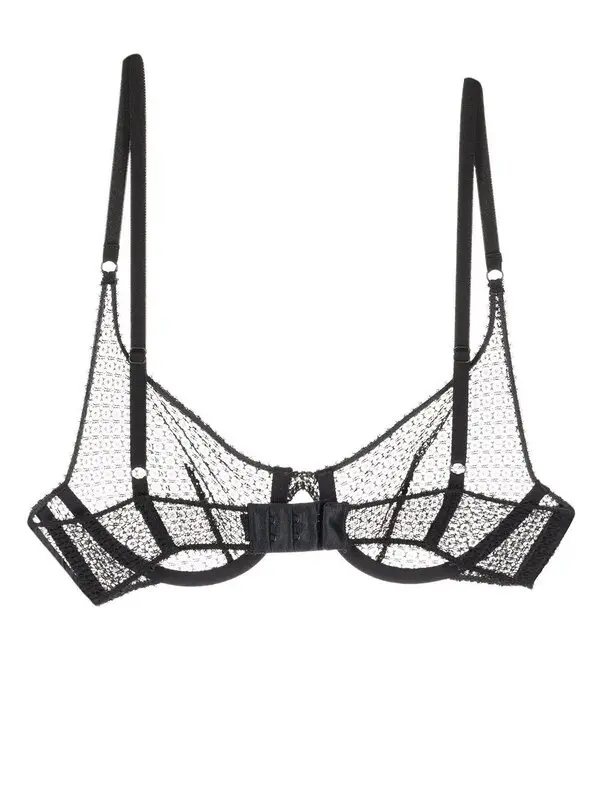 Kiki De Montparnasse Crochet Demi Bra - Black