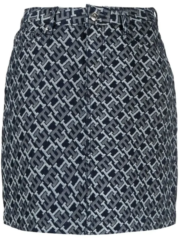 Tommy Hilfiger Logo-print Denim Skirt