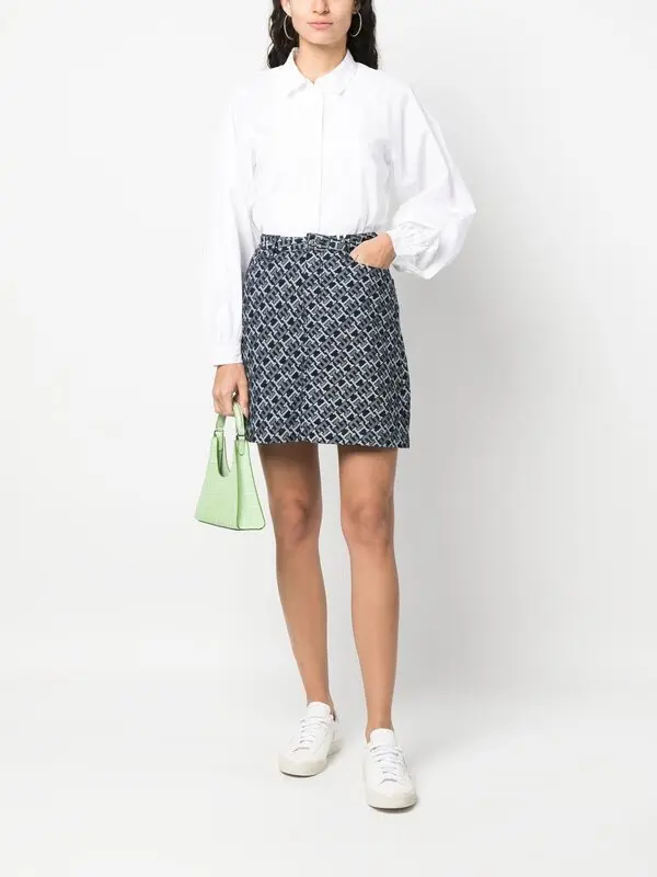 Tommy Hilfiger Logo-print Denim Skirt