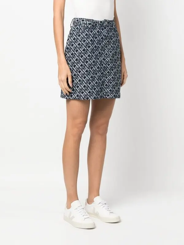 Tommy Hilfiger Logo-print Denim Skirt