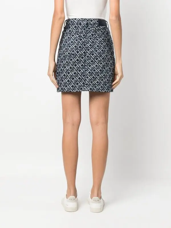 Tommy Hilfiger Logo-print Denim Skirt