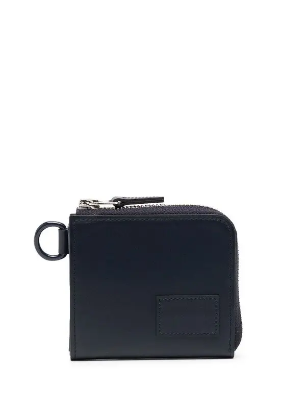 折り財布 sacai SHORT ZIP WALLET NAVY 19AW Sacai Zip Around Leather Wallet - Blue | Editorialist