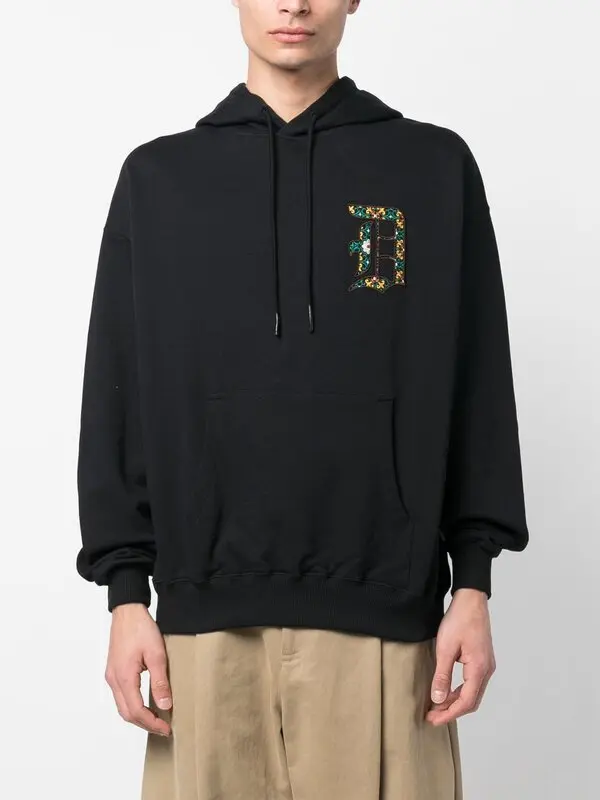 Drole De Monsieur Cotton Logo Patch Hoodie