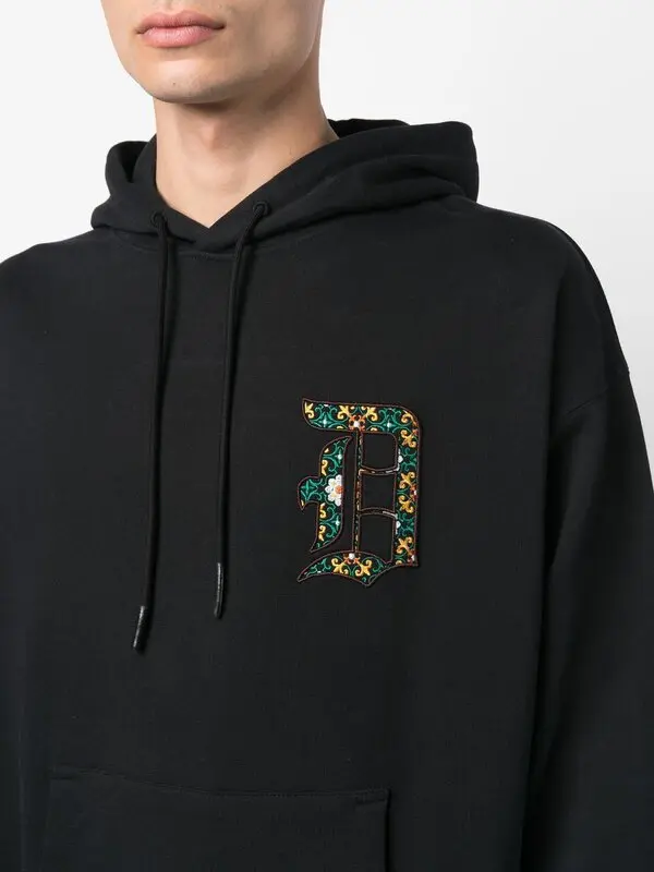 Drole De Monsieur Cotton Logo Patch Hoodie