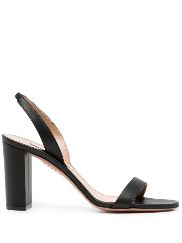 AQUAZZURA 95mm Open-toe Leather Sandals - Black