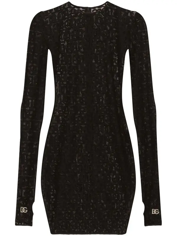 Dolce & Gabbana Dg-logo Tulle Mini Dress