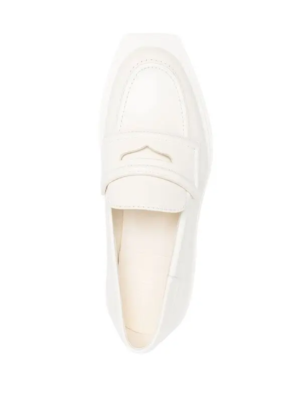 3JUIN Tonal Leather Loafers - White