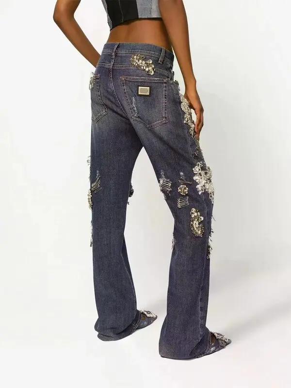 Dolce & Gabbana Distressed Straight-leg Jeans