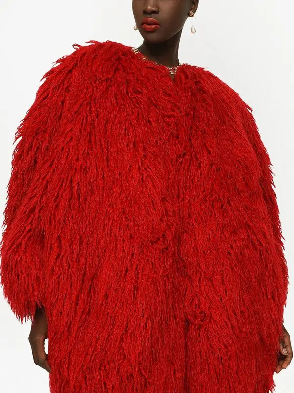 Dolce & Gabbana Single-breasted Faux-fur Coat