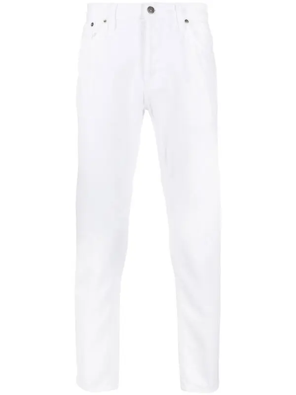 DONDUP Straight Leg Jeans With Orange Lettering Detail