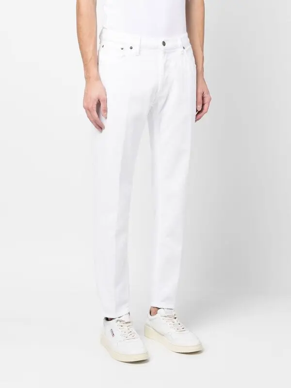 DONDUP Straight Leg Jeans With Orange Lettering Detail