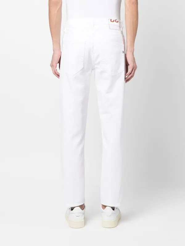 DONDUP Straight Leg Jeans With Orange Lettering Detail