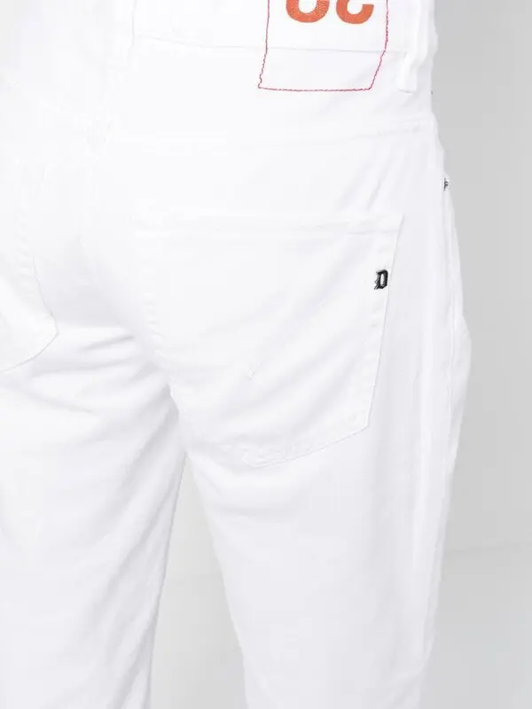 DONDUP Straight Leg Jeans With Orange Lettering Detail