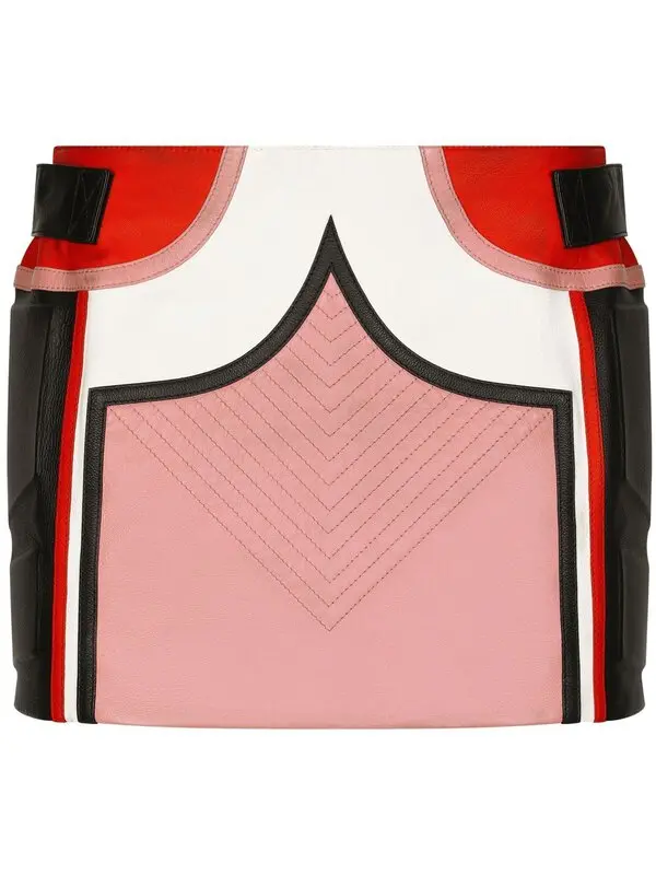 Dolce & Gabbana Colour-block Decorative-stitching Miniskirt - Pink